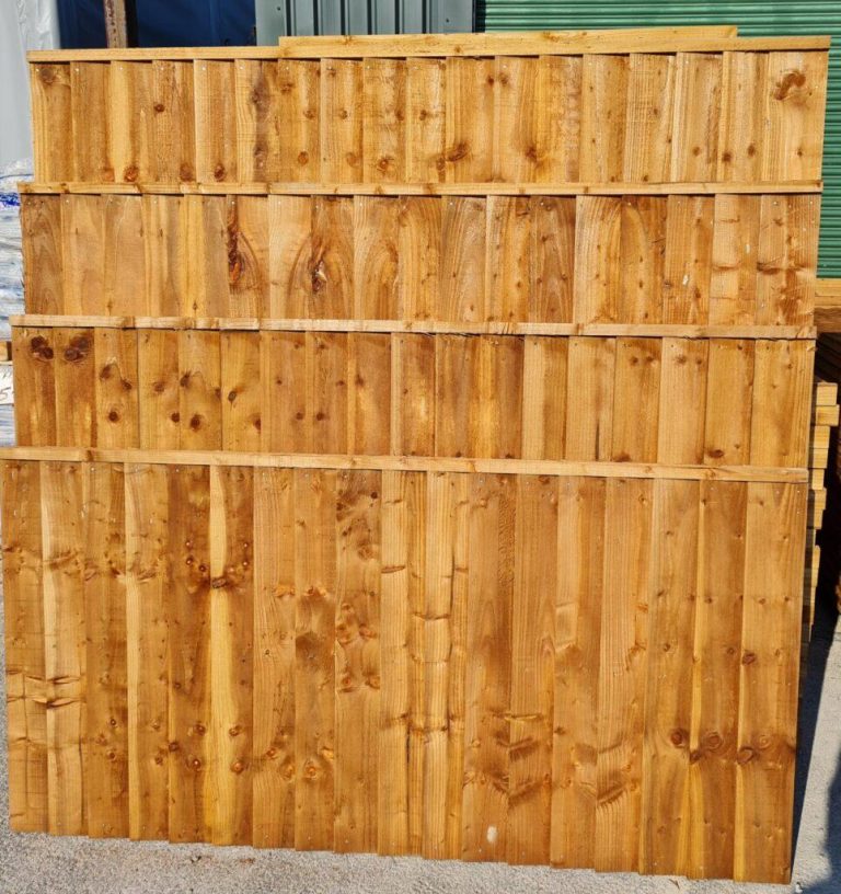 Brown Fully Framed – Straight Top Featheredge Fence Panel – 25mm x 50mm ...